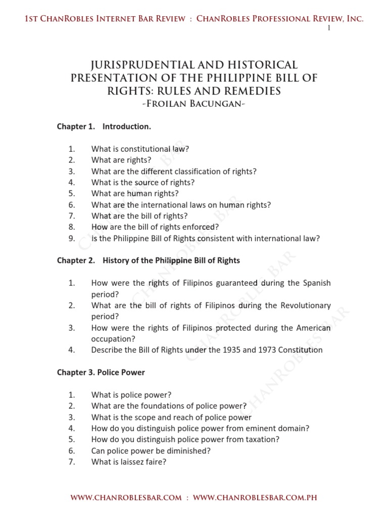 Philippine Bill of Rights Rules and Remedies_new | Search And Seizure ...
