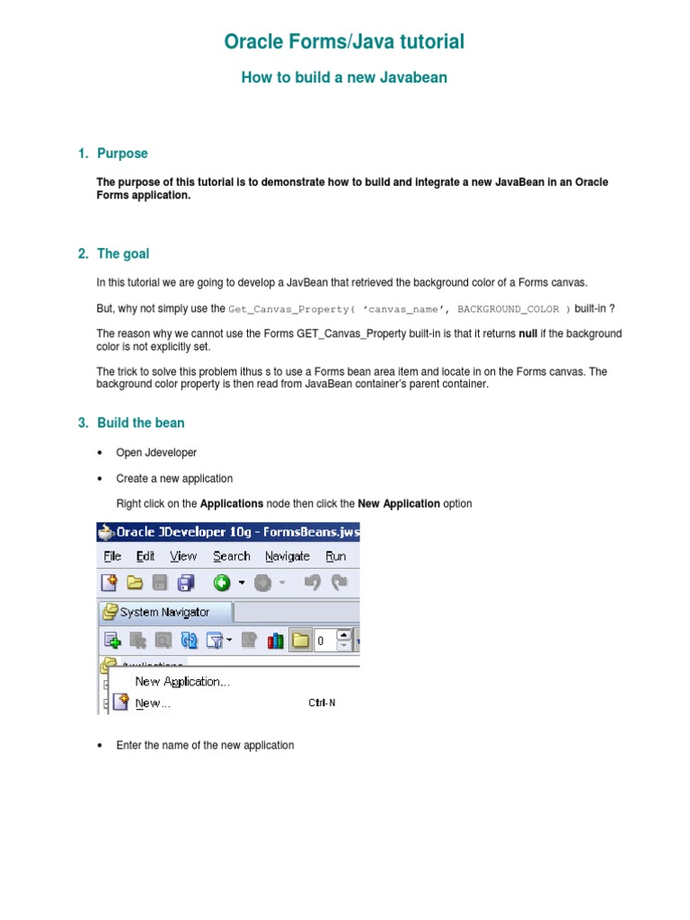 Integrating JavaBeans in Oracle Forms | PDF