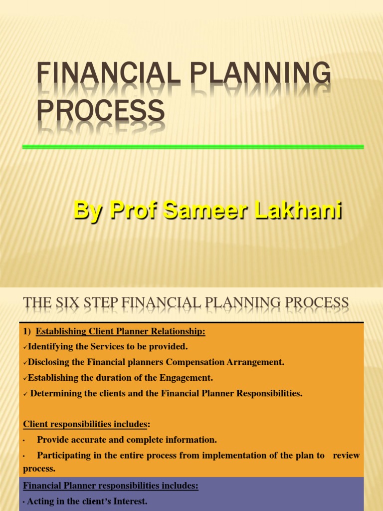 Six Steps of Financial Planning Process | PDF | Financial Plan | Insurance