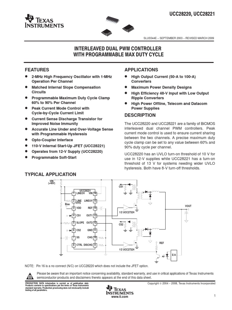 Ucc 28220 | PDF | Capacitor | Electronic Oscillator