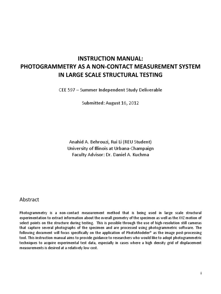 Photogrammetry Manual PDF | PDF | Camera | Experiment