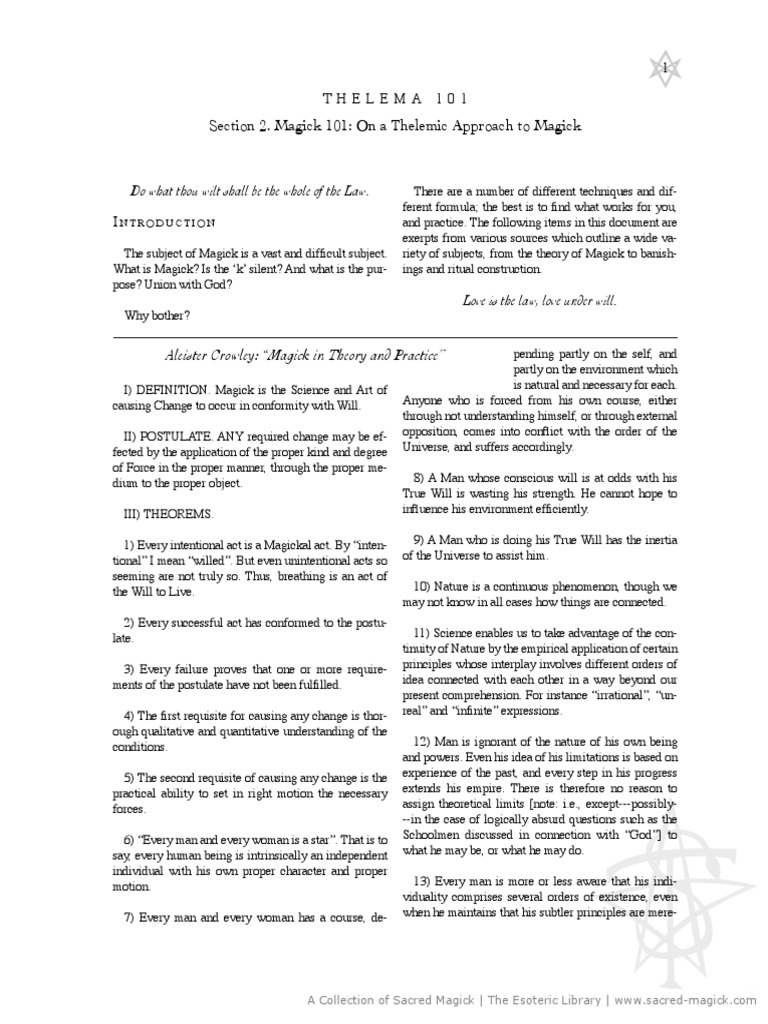 Thelemic Magick Guide: Rituals & Principles | PDF | Magick (Thelema ...