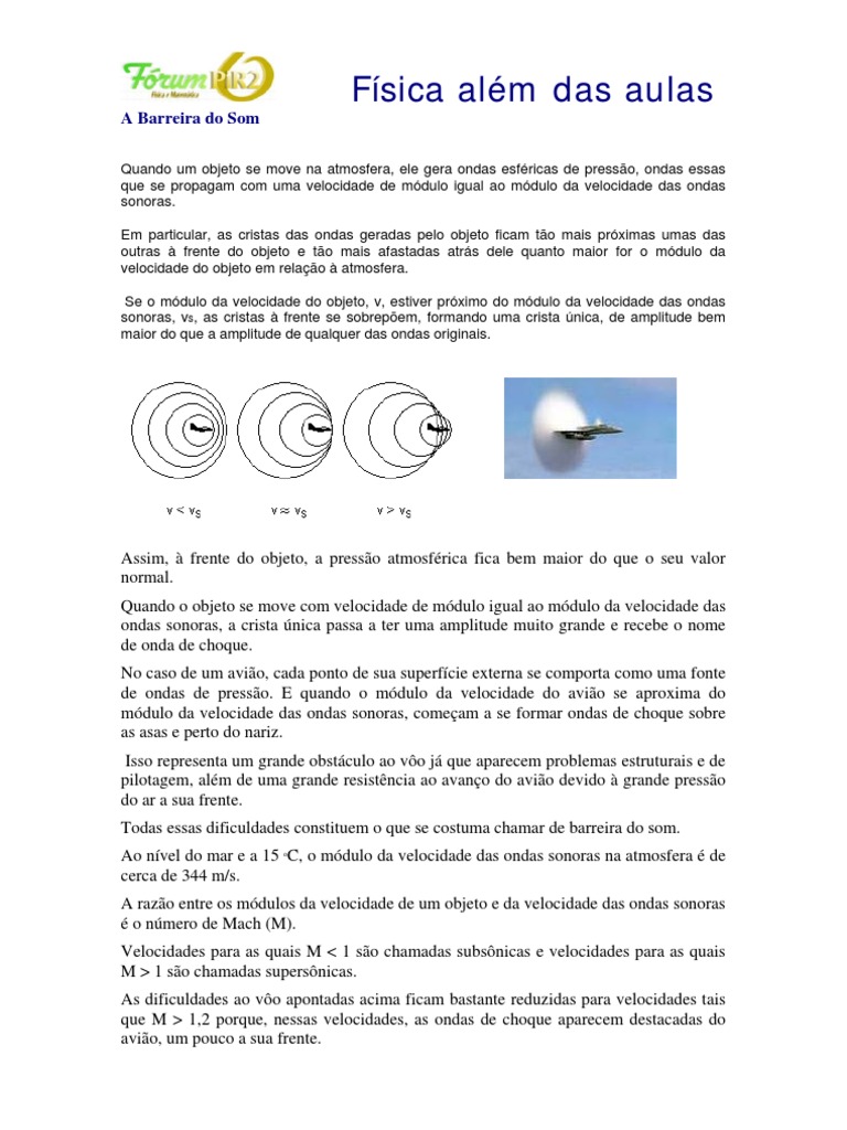 A Barreira Do Som - O Cone de Mach | PDF | Onda de choque | Número Mach
