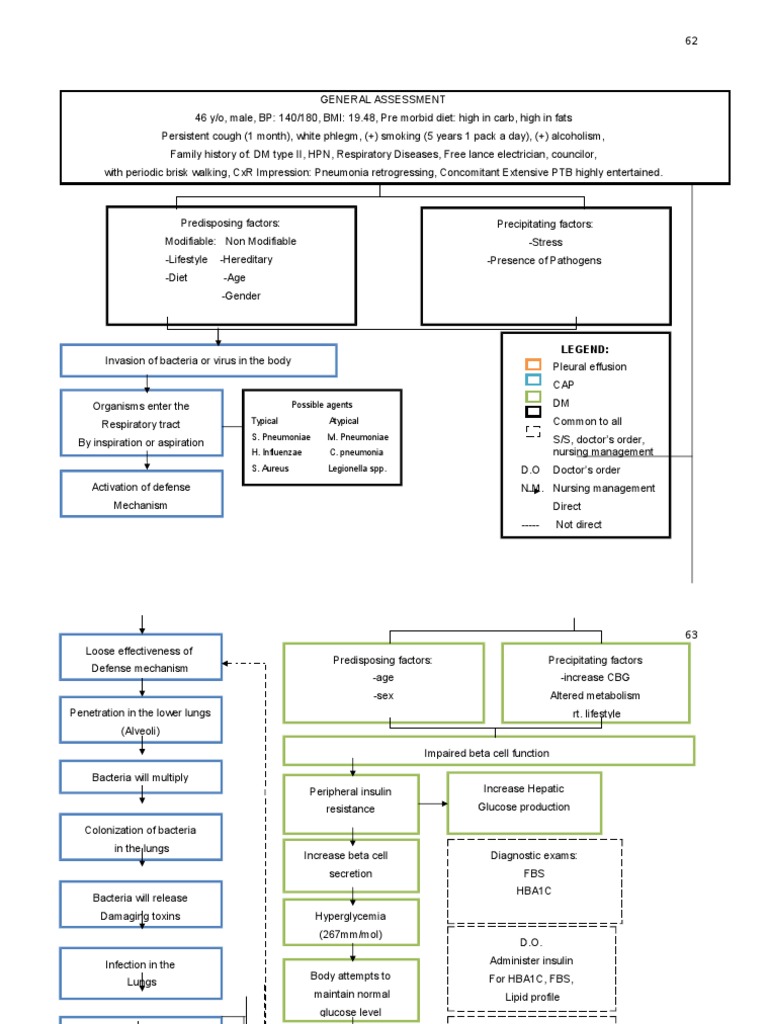 Patho Diagram( pneumonia with DM and HPN ) | Epidemiology | Medical ...