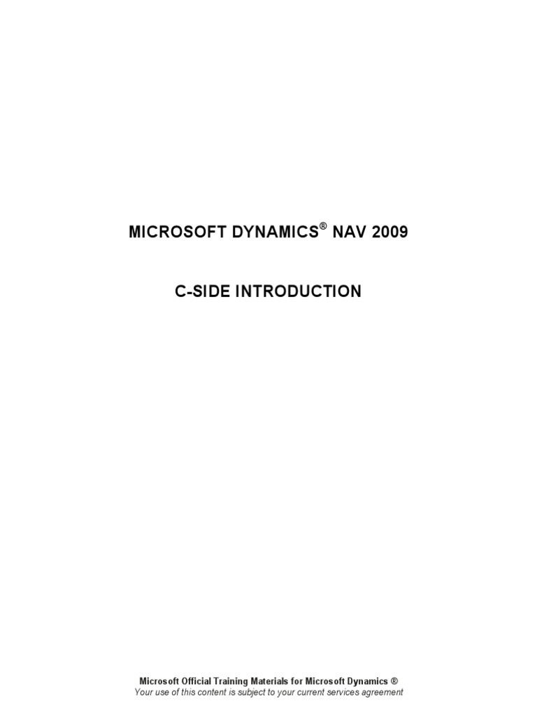 Navision 2009 - CSide Introduction | PDF | Microsoft Dynamics Nav ...