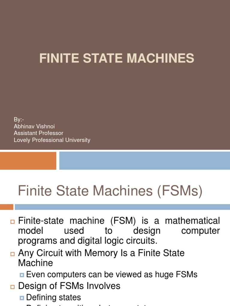 FSM Slides | PDF | Computer Engineering | Areas Of Computer Science
