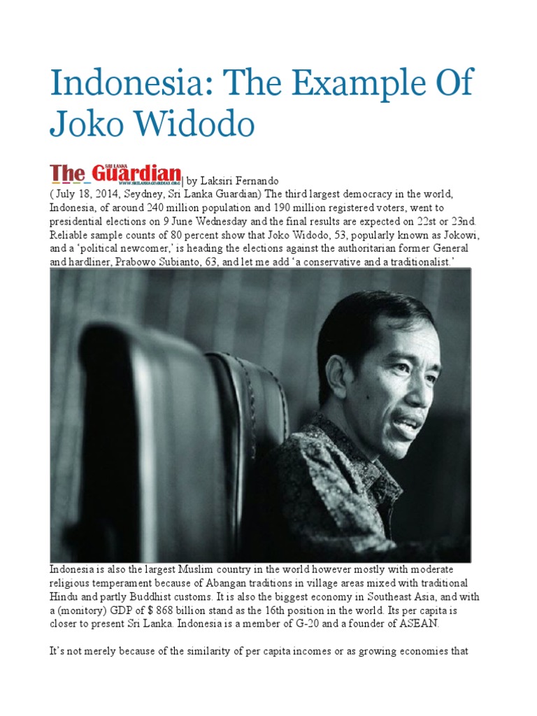 Indonesia The Example of Joko Widodo | PDF | Government
