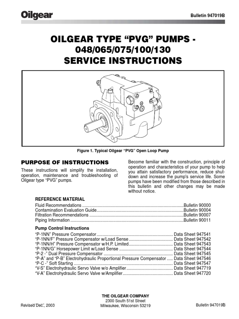 PVG 048 065 075 100 & 130 Pump | PDF | Cylinder (Engine) | Pump