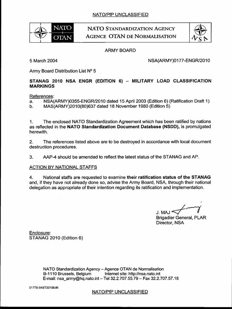 STANAG2010 Military Load Classification Markings | PDF | Traffic | Road ...