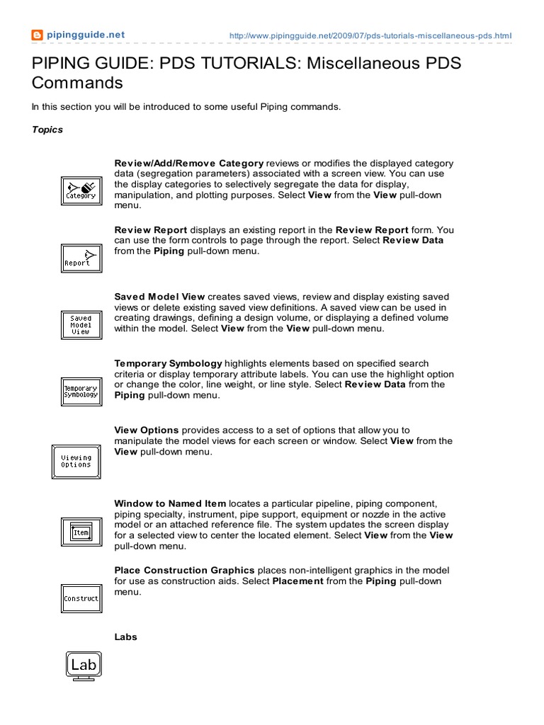 Piping Guide Pds Tutorials Miscellaneous Pds Commands | PDF ...