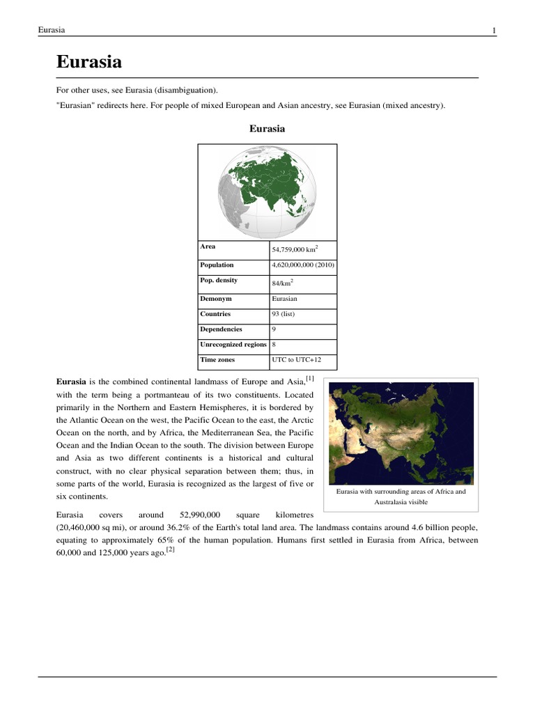 Eurasia | PDF | Eurasia | Continent