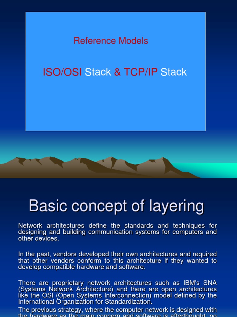 Iso/Osi & Tcp/Ip: Stack Stack | PDF | Osi Model | Computer Network