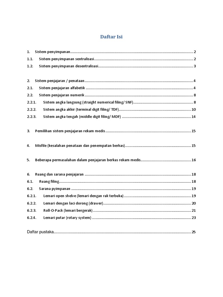 Sistem Penyimpanan Dan Penjajaran RM | PDF