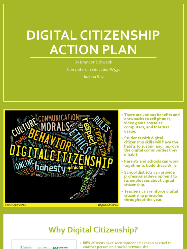 Digital Citizenship Action Plan: by Brandon Schwenk Computers in ...