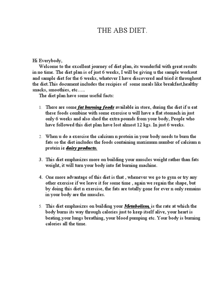 The Abs Diet. | PDF | Smoothie | Dieting