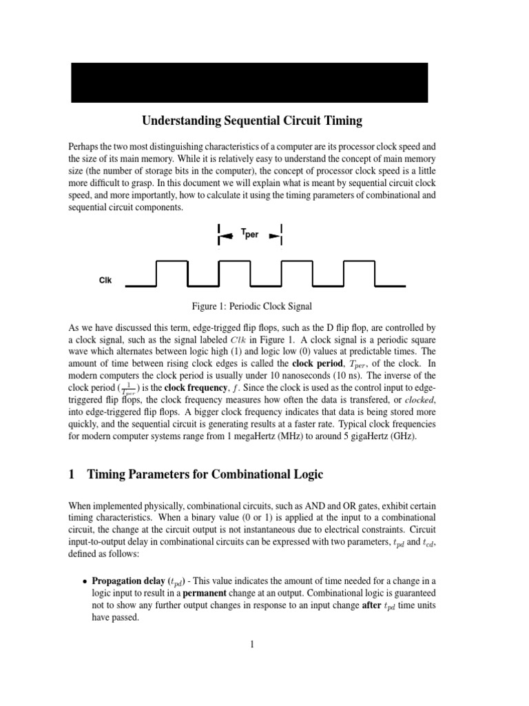 Sequential And Combinational Timing Analysis Pdf Electronic Circuits