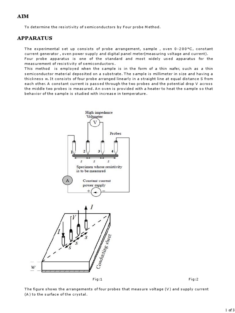Resistivity by Four Probe Method (Theory) - Solid State Physics Virtual ...