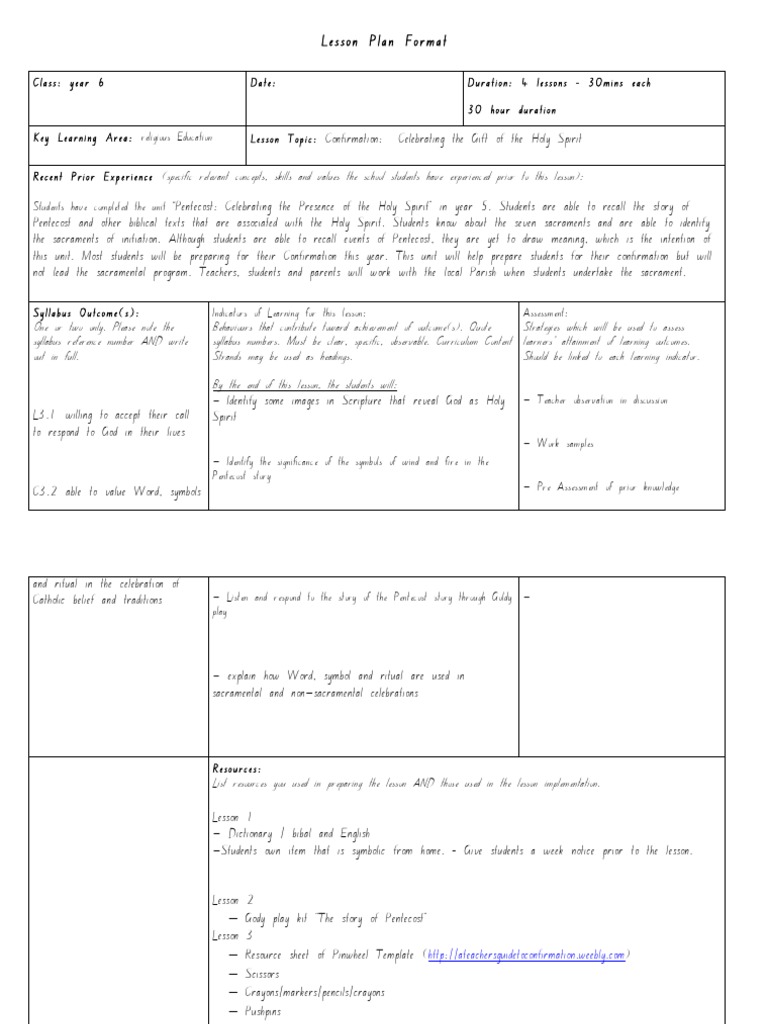 Confirmation Lesson Plans | PDF | Confirmation | Rituals