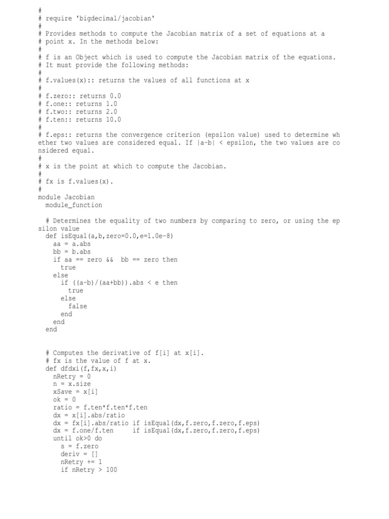 Jacobian RB | PDF