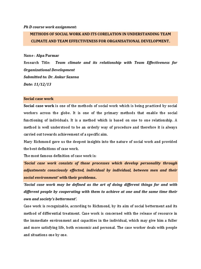 Social Work Assignment 1 10-12-2013 | PDF | Social Group | Community