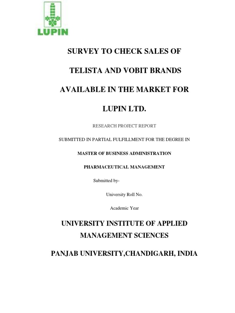 MBA Summer Internship Report | PDF | Marketing | Survey Methodology