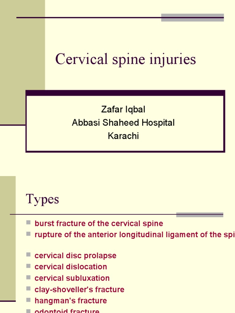 Cervical Spine Injury | PDF | Vertebral Column | Spinal Cord