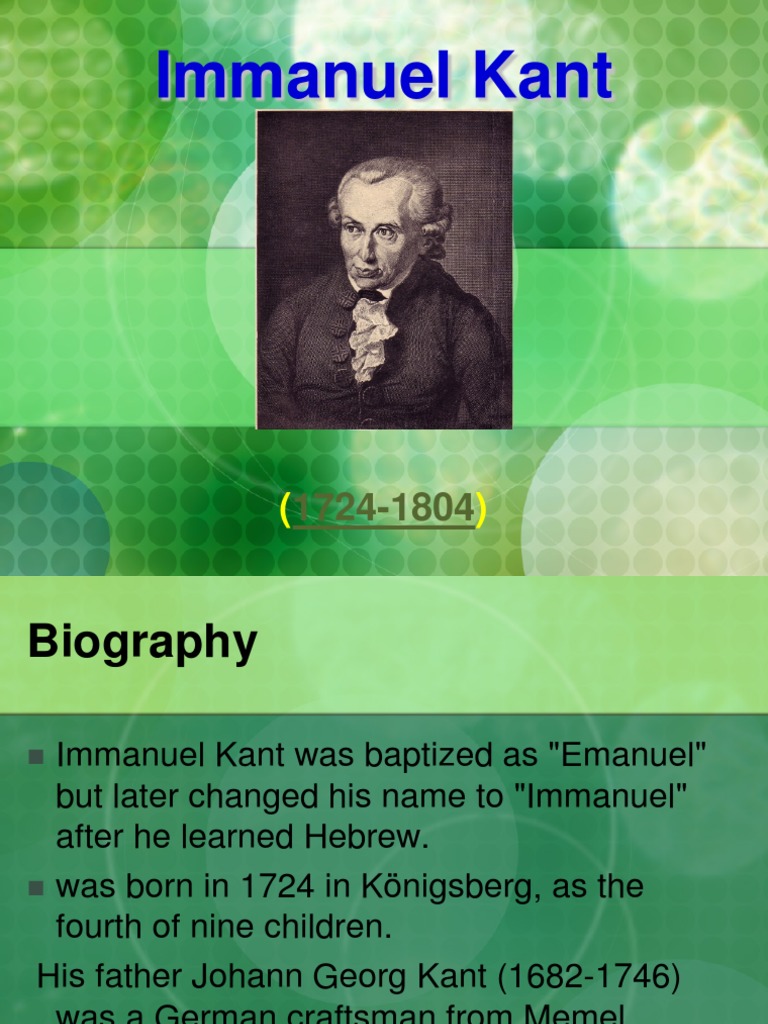 Kant's Biography From-ppt | Critique | Immanuel Kant