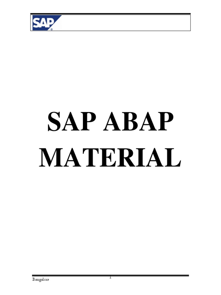 Sap Abap Material Learning From Ground Up | PDF | Enterprise Resource Planning | Databases