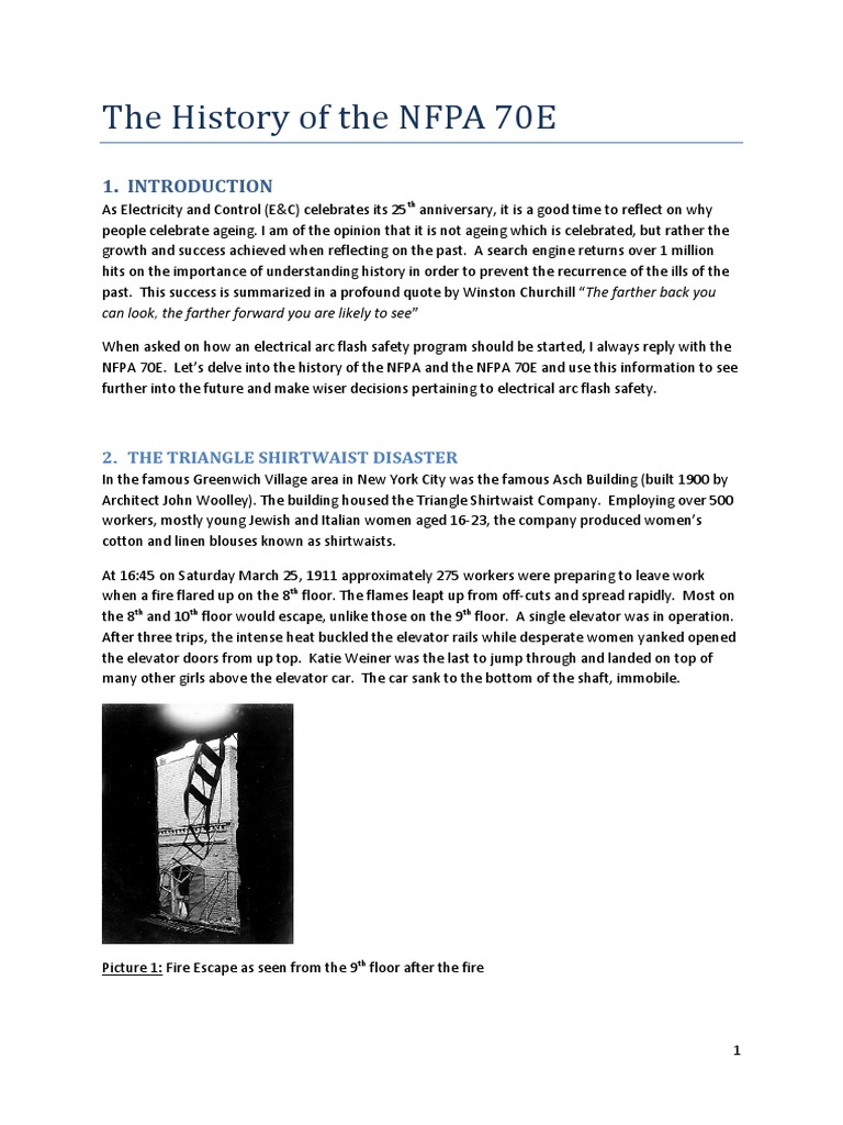 The History of The NFPA 70E | PDF | Occupational Safety And Health ...