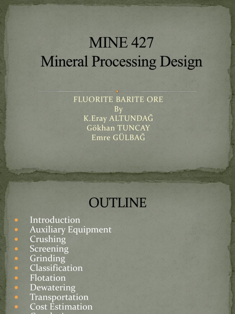 MINE 427 Mineral Processing Design 1 | Download Free PDF | Mill ...