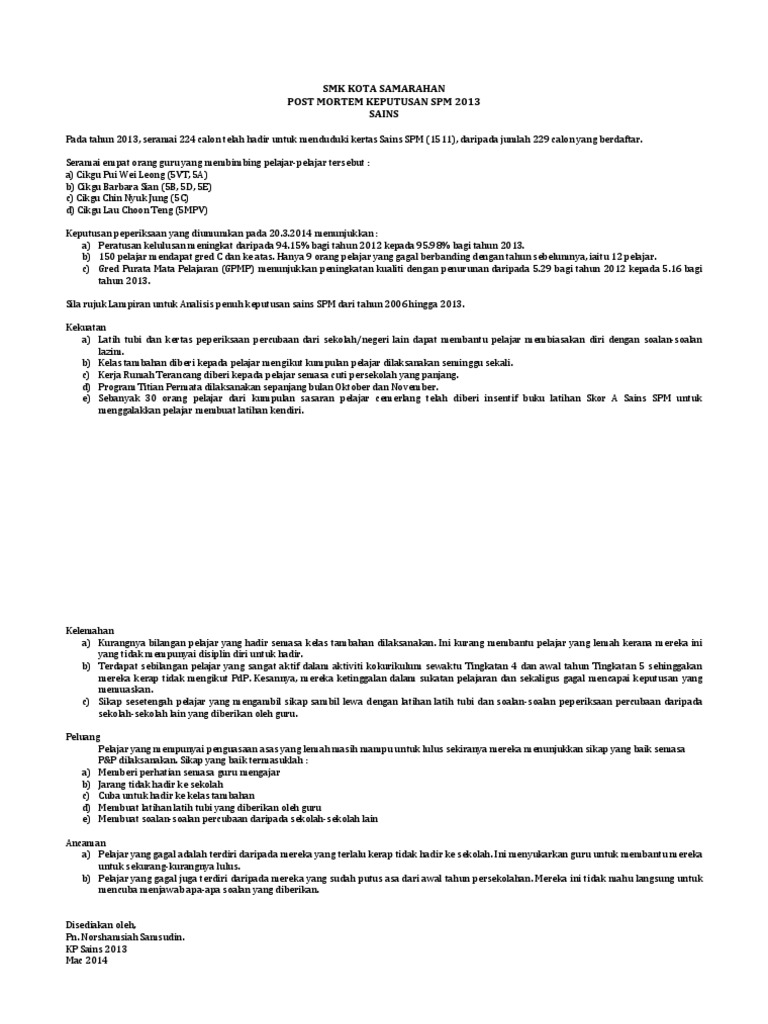 Postmortem SPM | PDF