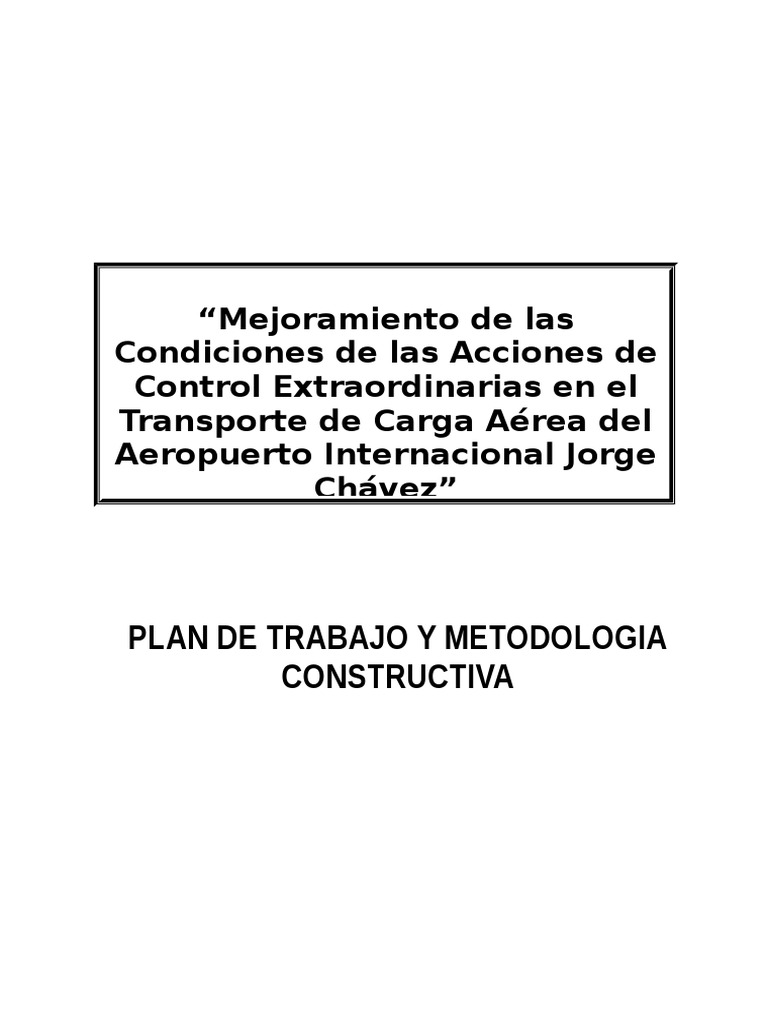 Plan de Trabajo para Carga Aérea | PDF | Business