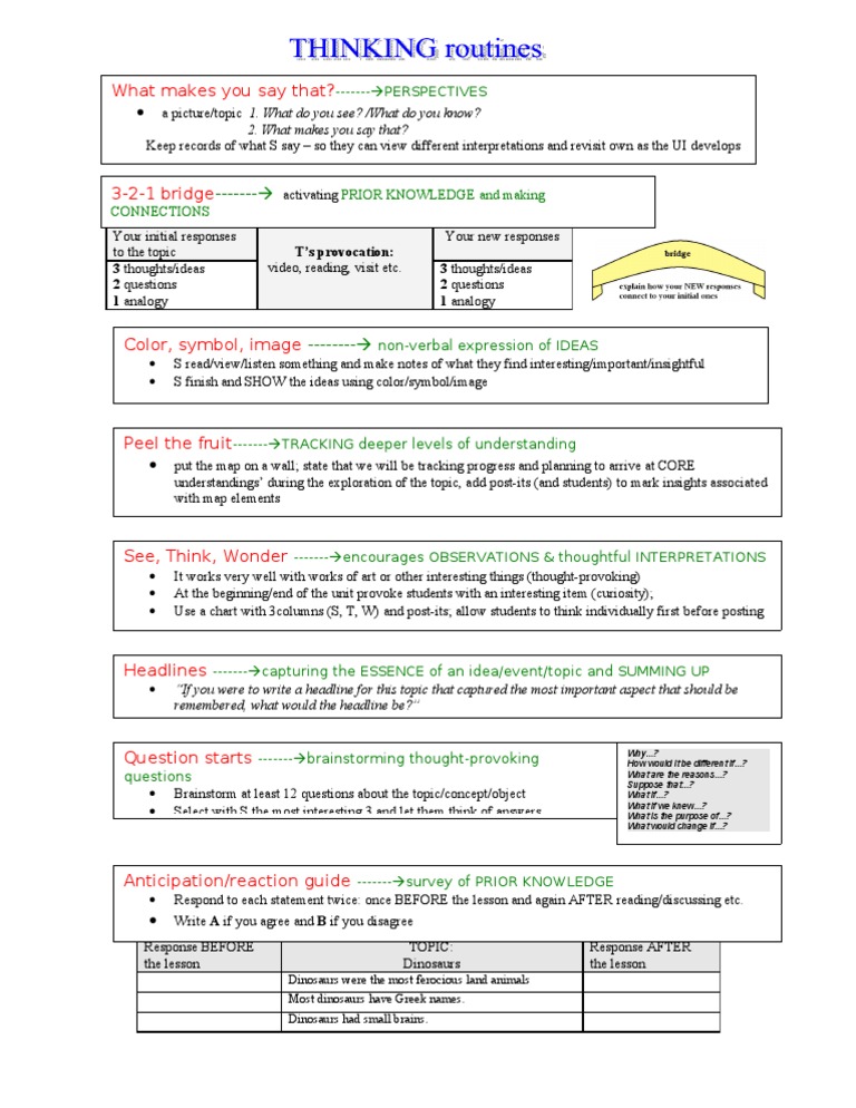 THINKING Routines | PDF | Symbols | Analogy