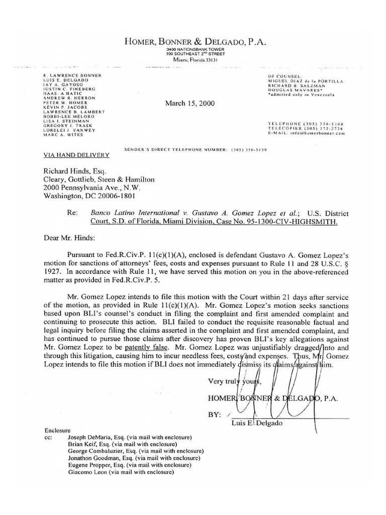 Rule 11 Sanctions Letter | PDF