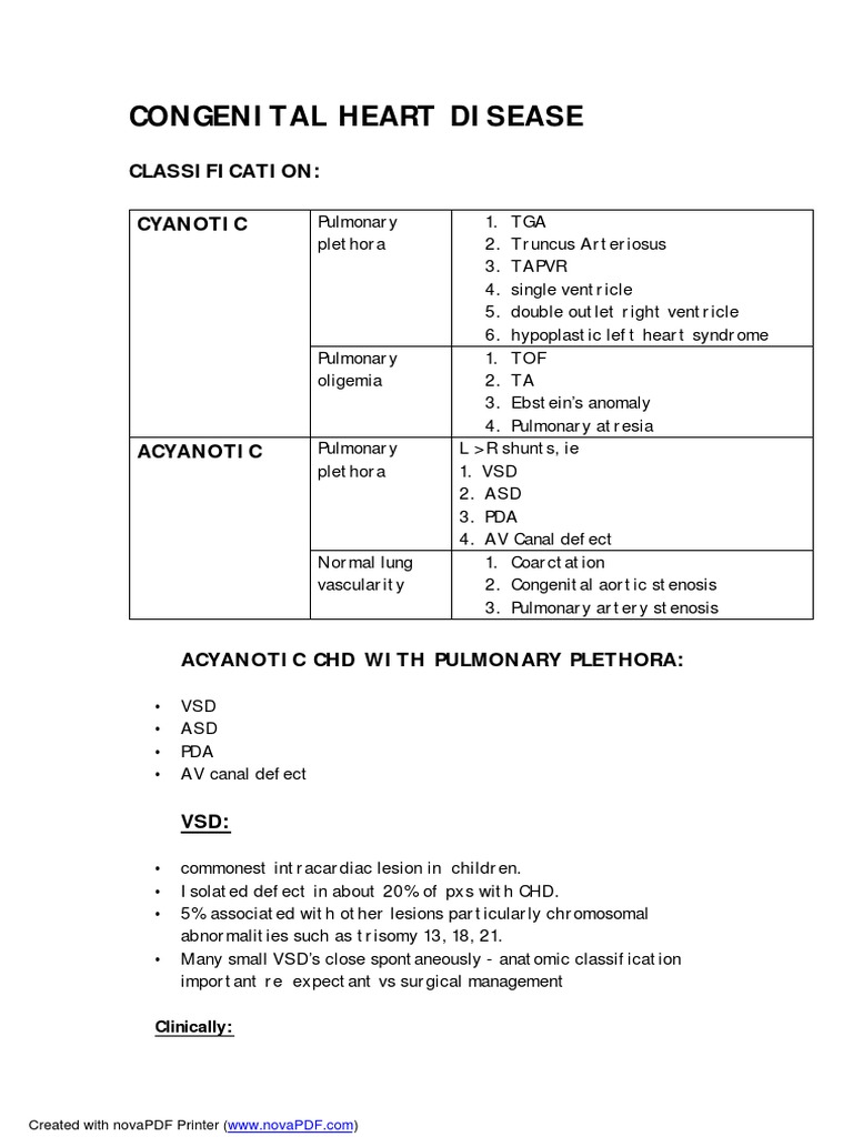 Classification of CHD | PDF | Aorta | Congenital Heart Defect