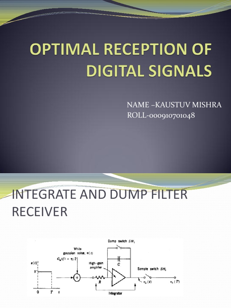 Optimal Reception of Digital Signals | PDF | Filter (Signal Processing) | Telecommunications ...