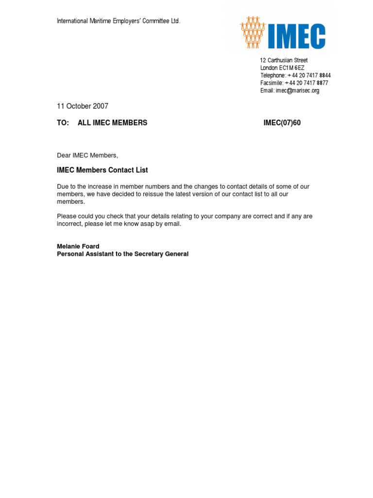 IMEC - 07 - 60 - IMEC Members Contact Details List - Updated Version ...