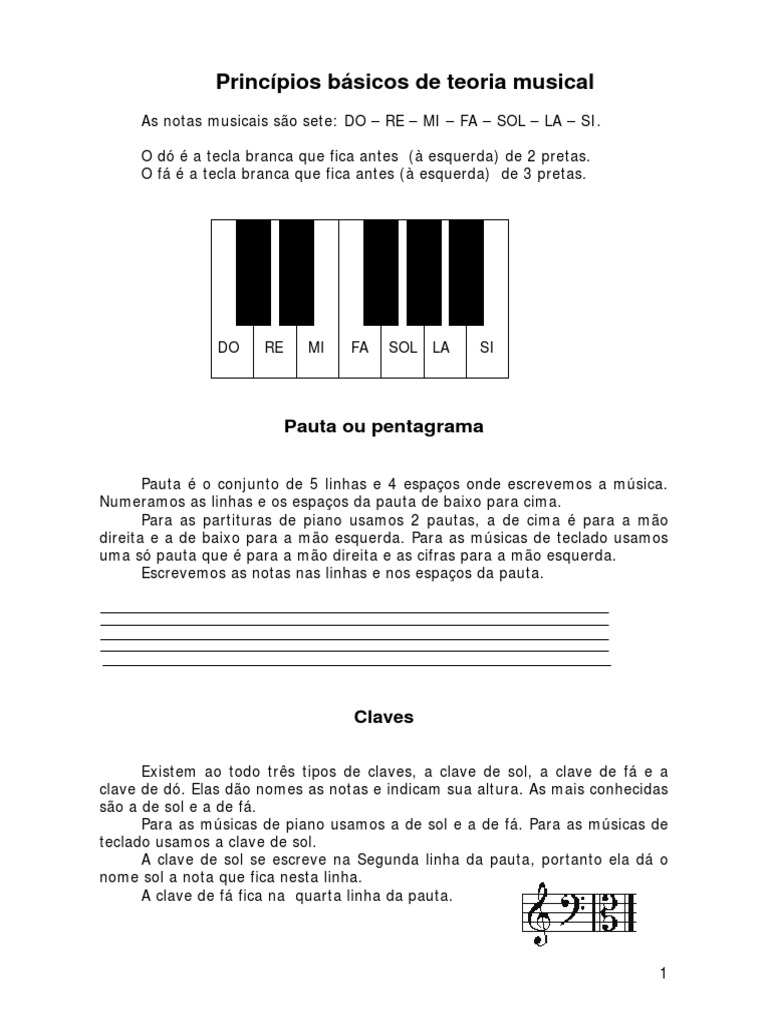 Princípios Básicos de Teoria Musical | PDF | Ritmo e métrica | Formas ...