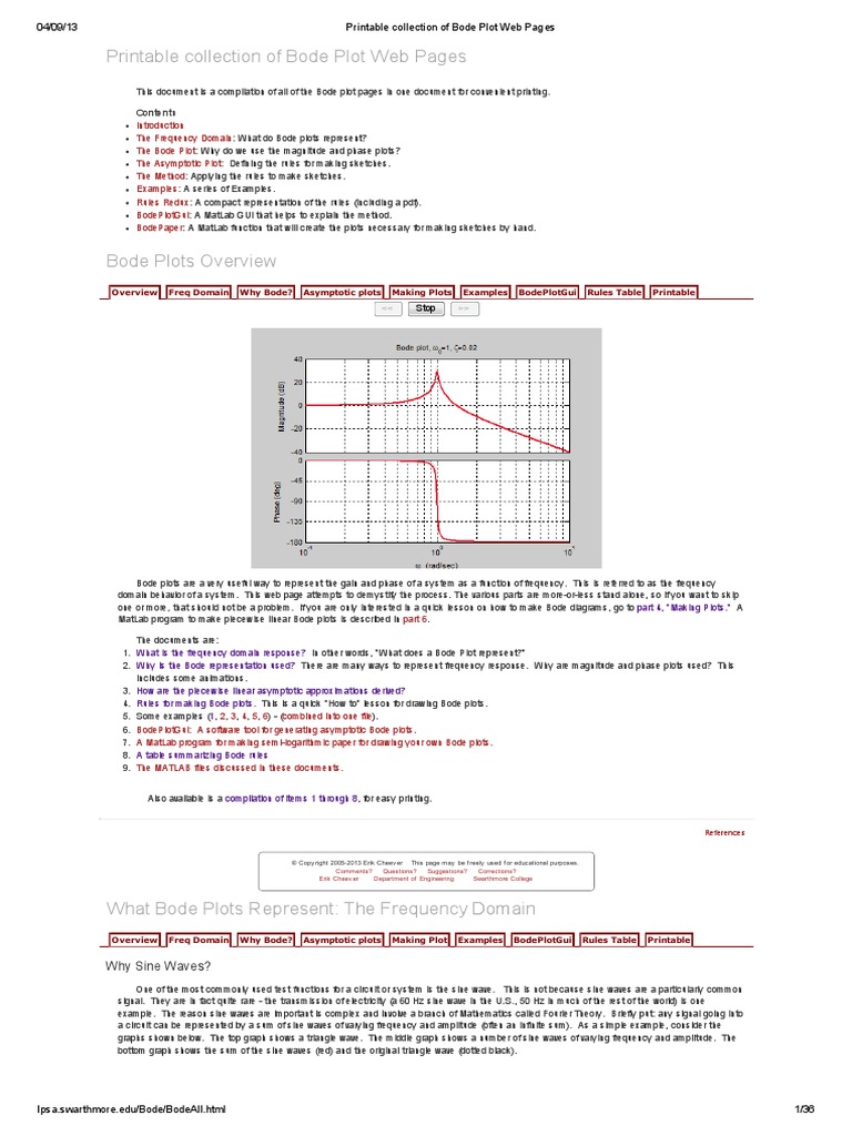 Printable Collection of Bode Plot Web Pages | PDF | Fraction (Mathematics) | Mathematical Analysis