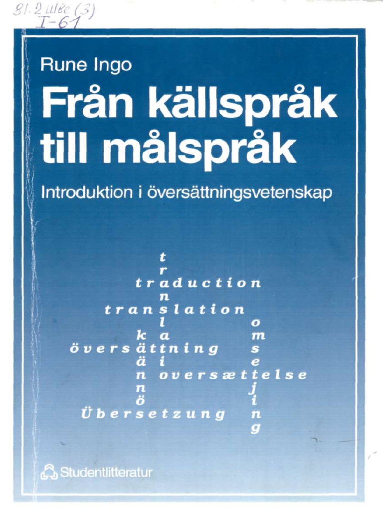 Rune Ingo - Från Källspråk Till Målspråk | PDF