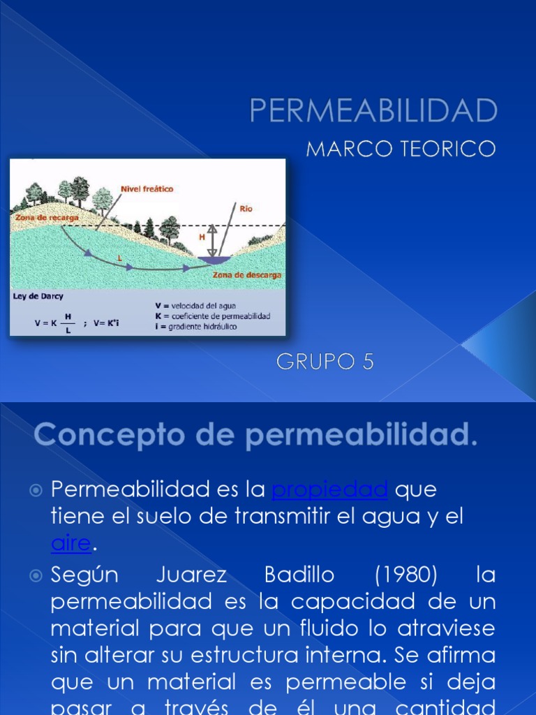 PERMEABILIDAD | PDF | Permeabilidad (Ciencias de la Tierra) | Física ...