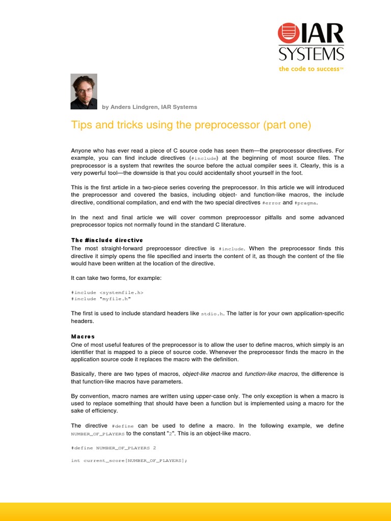 Tips and Tricks Using The Preprocessor (Part One) | PDF | Macro (Computer Science) | C ...