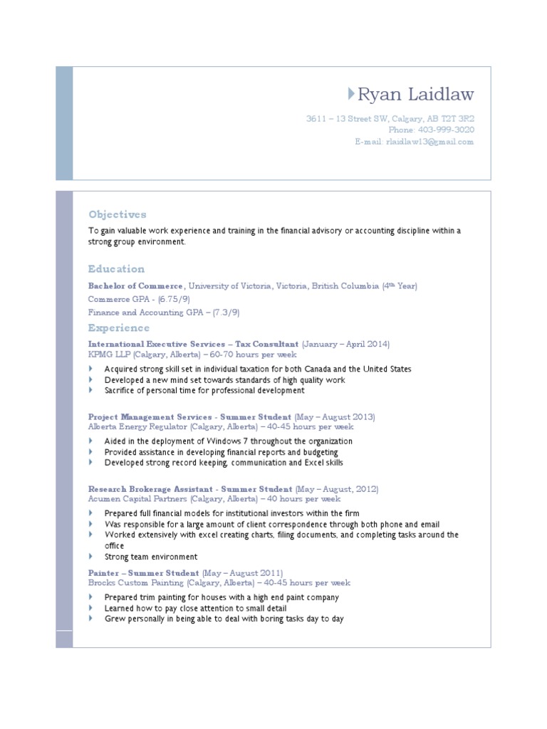 Resume - KPMG | PDF | Alberta | Volunteering