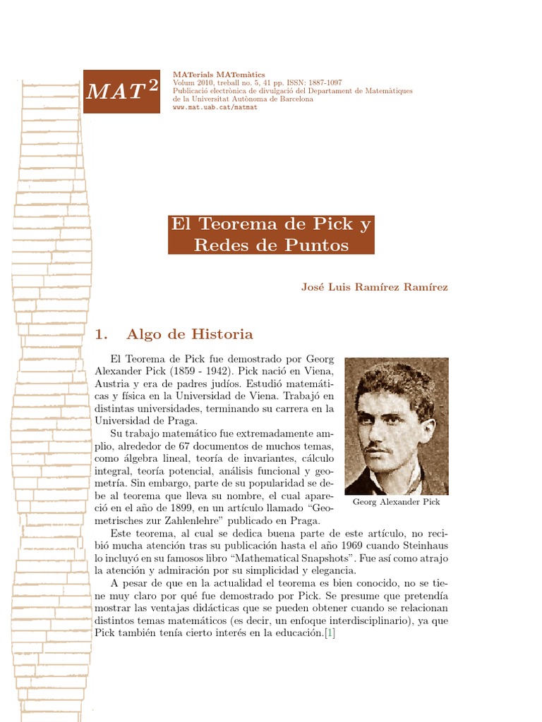 Teorema de Pick | PDF | Fracción (Matemáticas) | Triángulo
