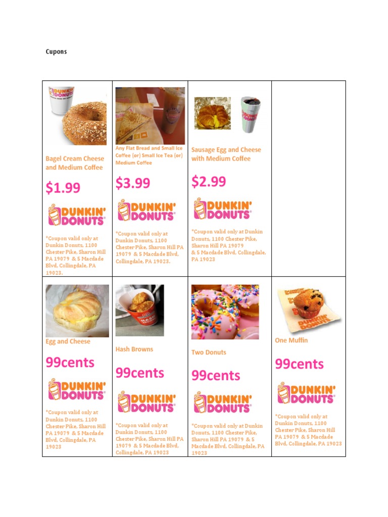 Dunkin Donuts Coupon Offers | PDF