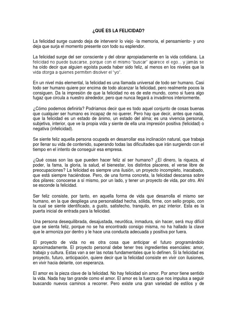 Claves para Alcanzar la Felicidad | PDF | Felicidad | Amor