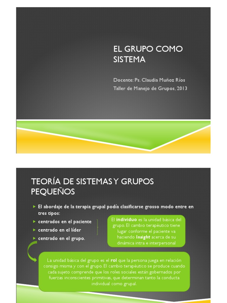 El Grupo Como Sistema | PDF | Teoría de sistemas | Sistema