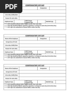 Compensatory Off (C-Off) Form | PDF