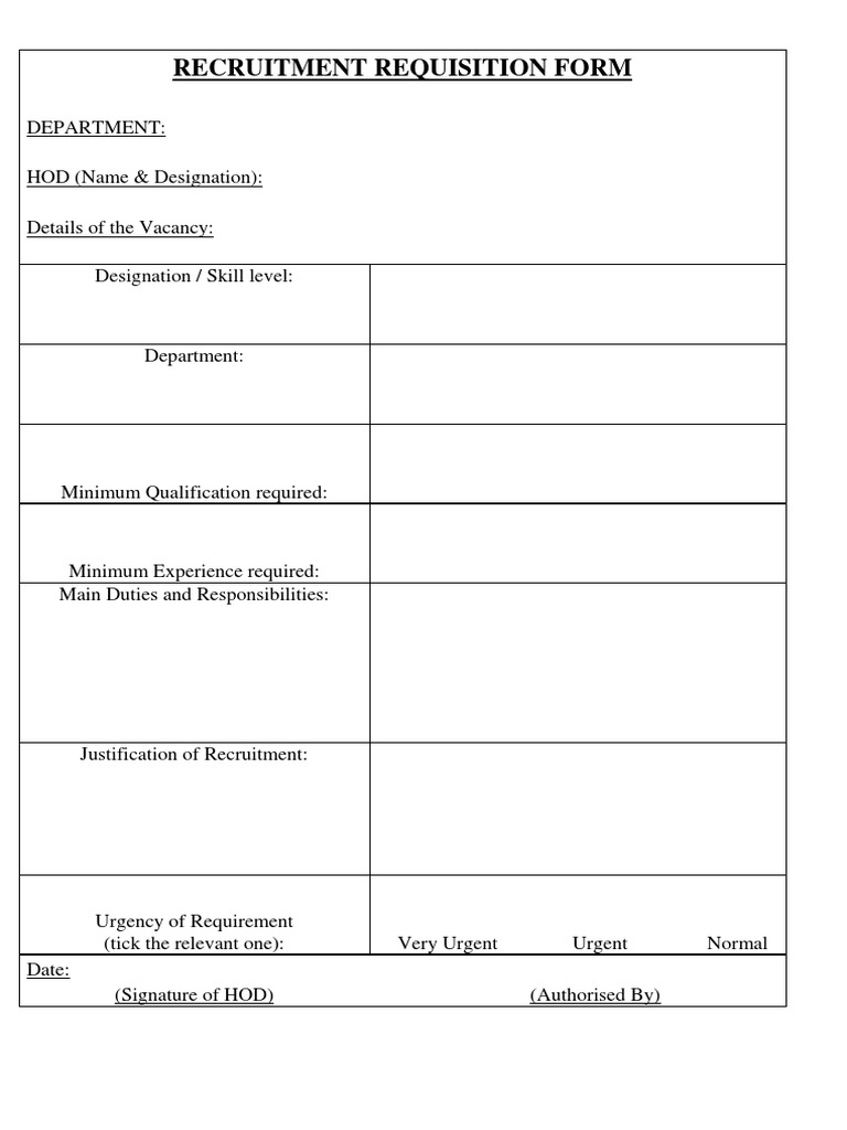 Manpower Requisition Form | PDF
