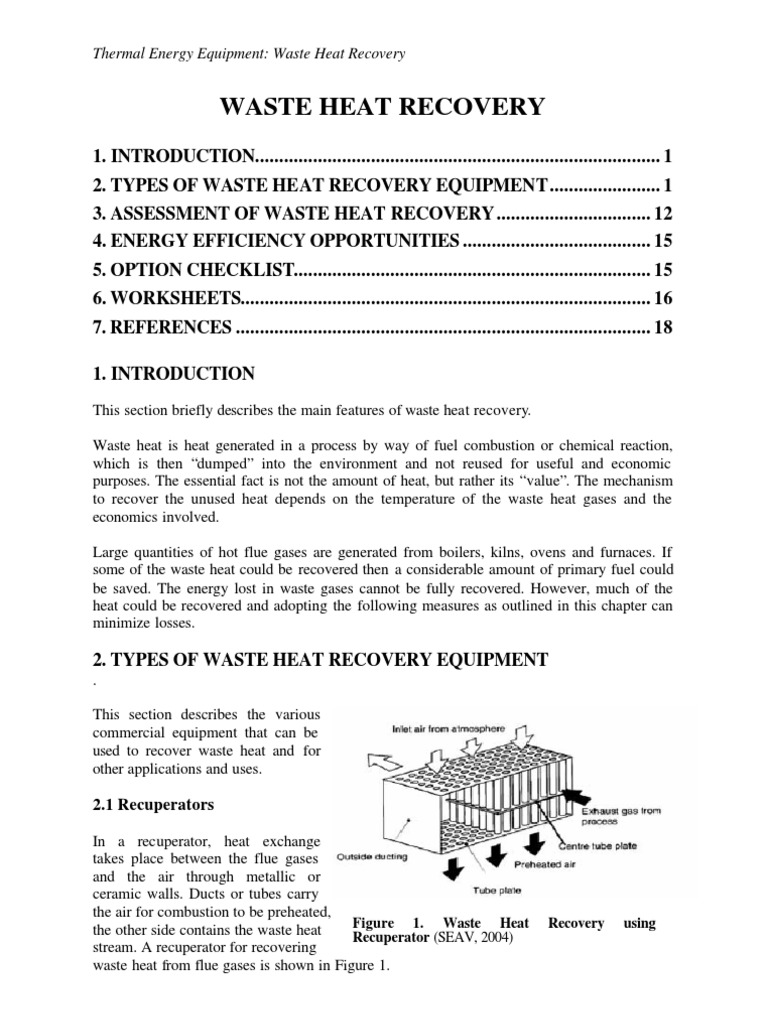 Chapter-Waste Heat Recovery | PDF | Heat Exchanger | Heat Pump